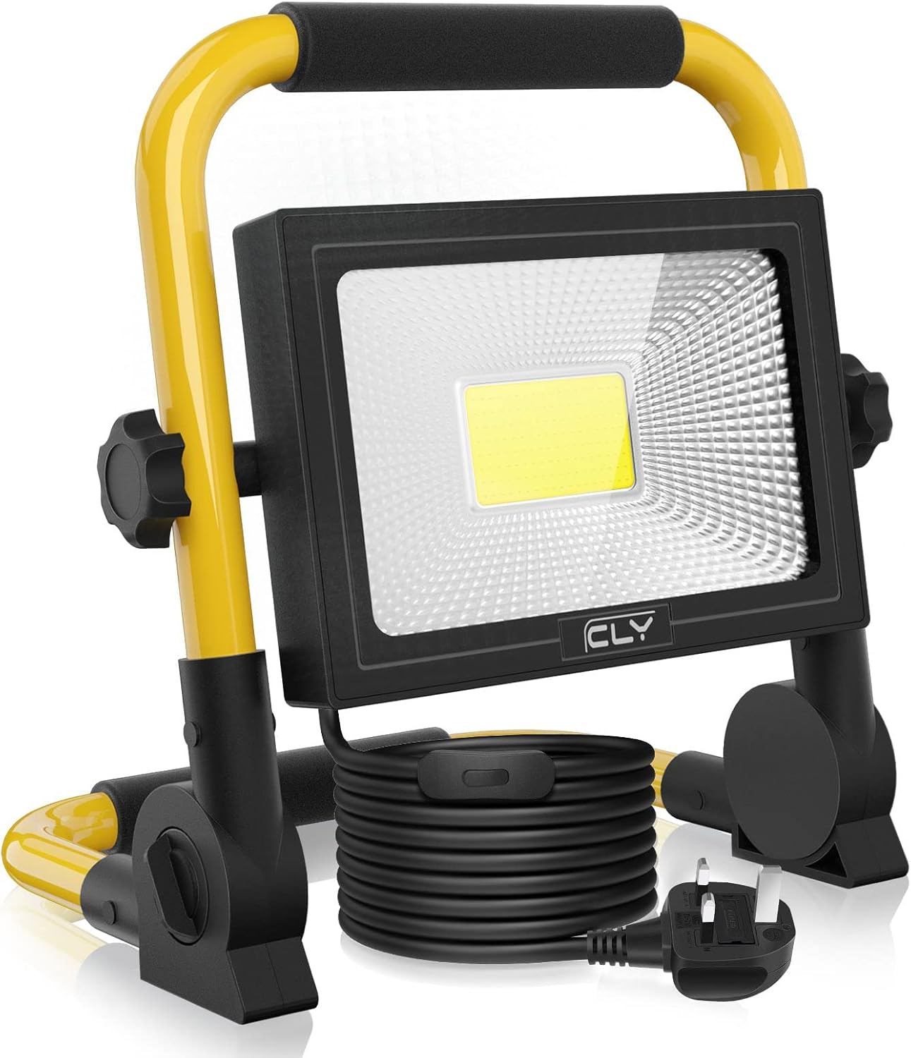 CLV 35W LED Work Light 3000LM, Job Site Lights, Plug in Folding Flood ...
