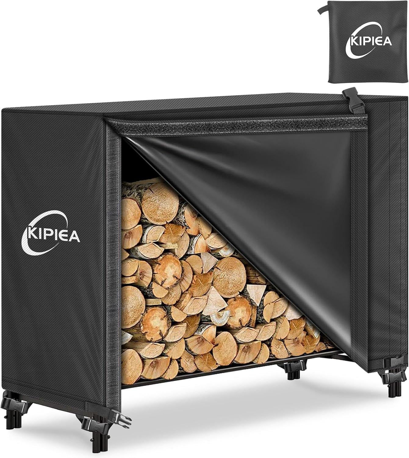 Amazon.com : Kipiea 4 FT Waterproof Firewood Storage Log Rack Cover ...
