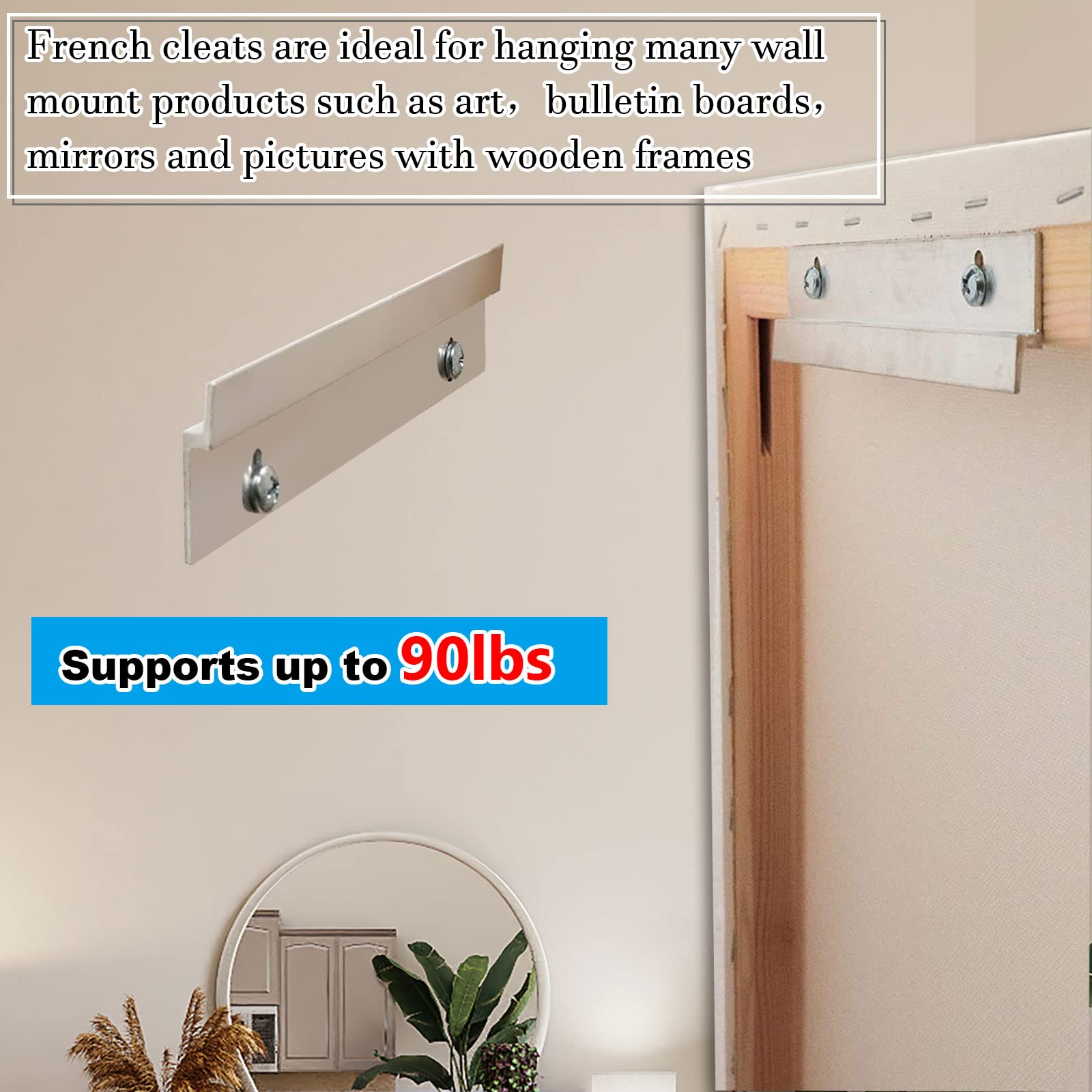 Snapklik.com : 2 Pair 18 Inch French Cleat Hanger, French Cleat Picture ...