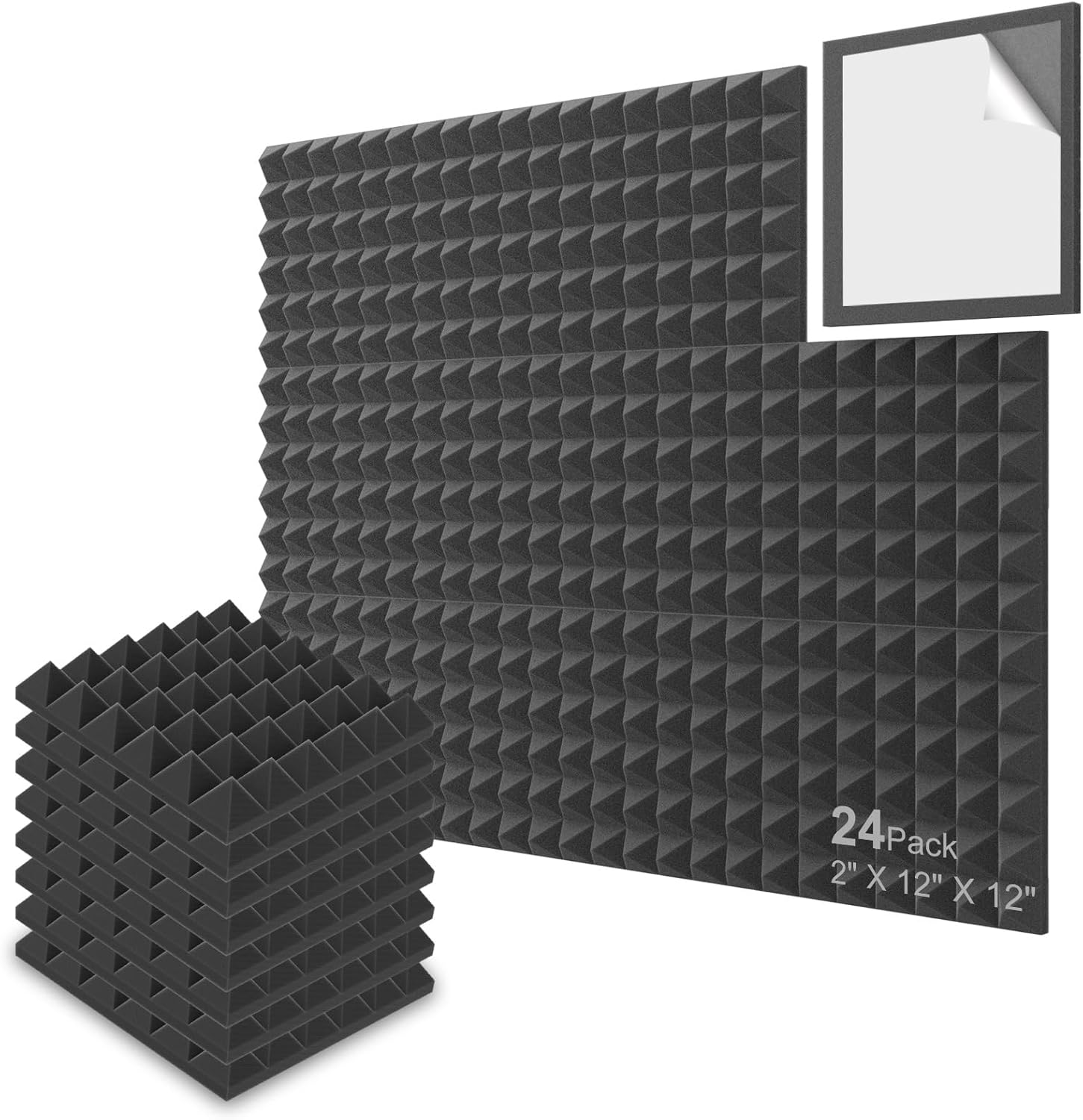 Amazon.com: JBER 24Pack Pyramid sound proof foam panels, 2" X 12" X 12 ...