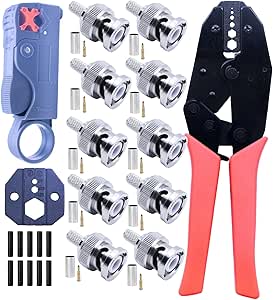 Yeerong BNC Crimp Tool and BNC Connector Kit, Coaxial Cable Crimper ...