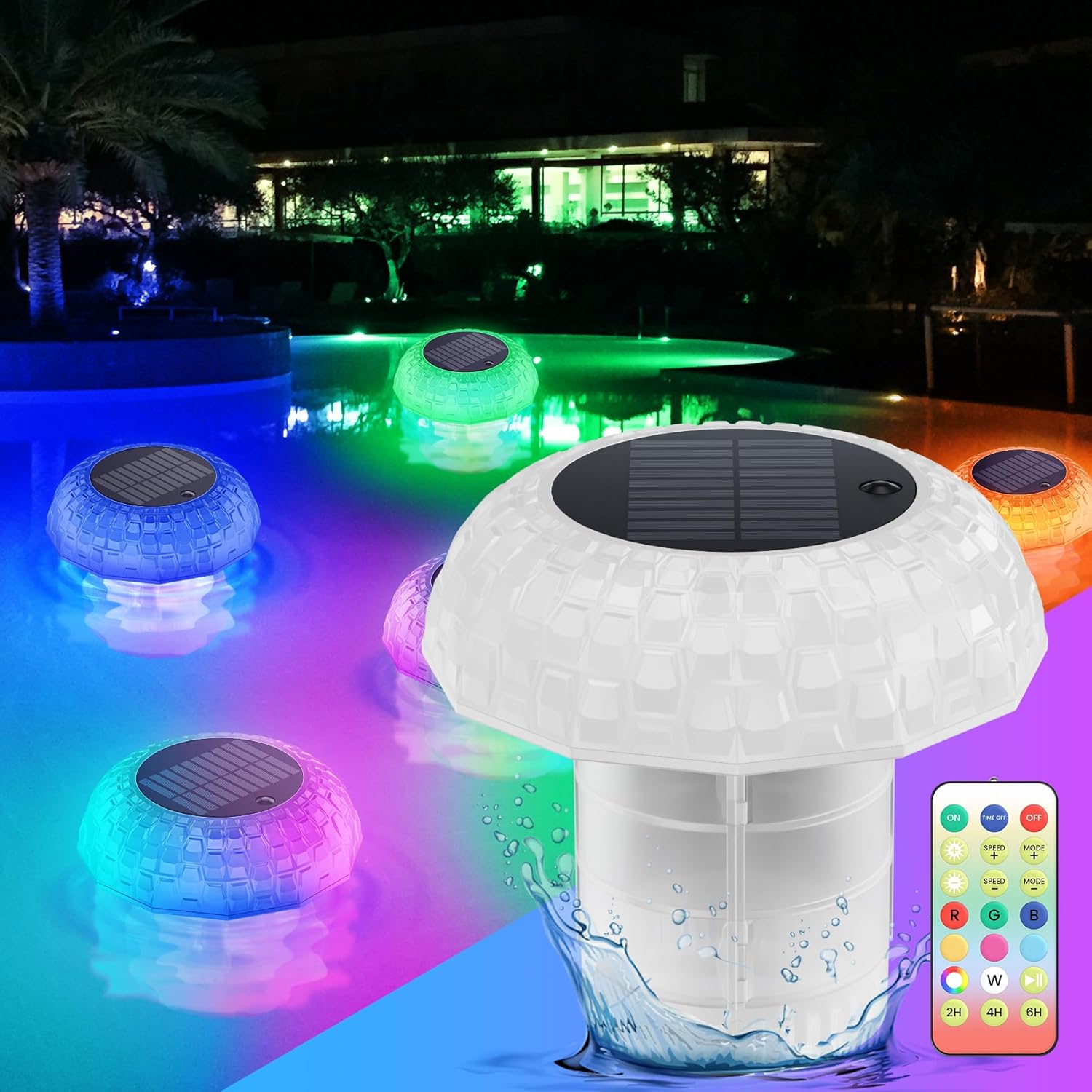 Amazon.com : Demolike Chlorine Floater with Colorful Solar Lights ...