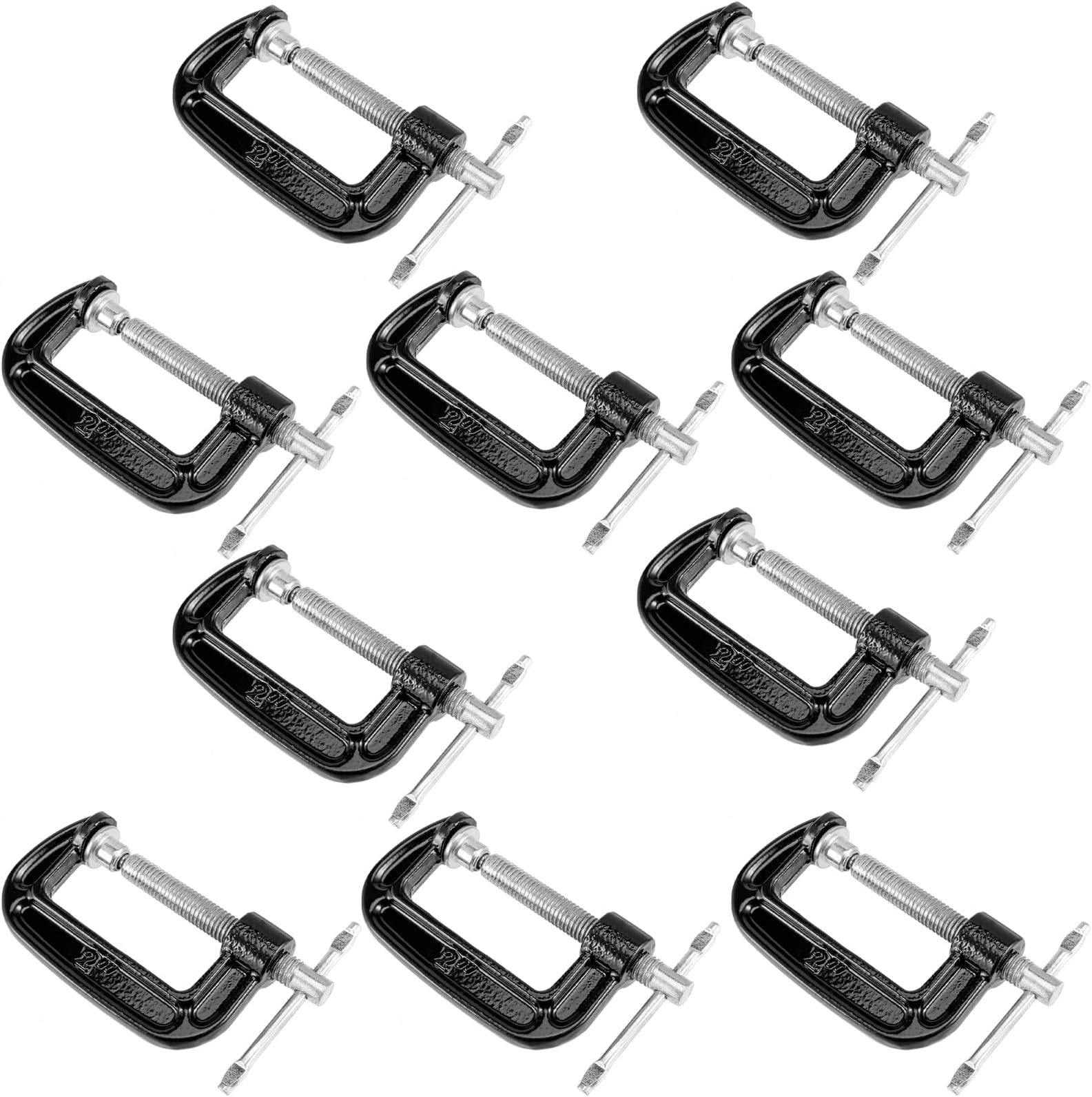 MUKCHAP 20PCS 1 Inches G Clamp, Black Metal G Clamps, 25mm Jaw Opening ...