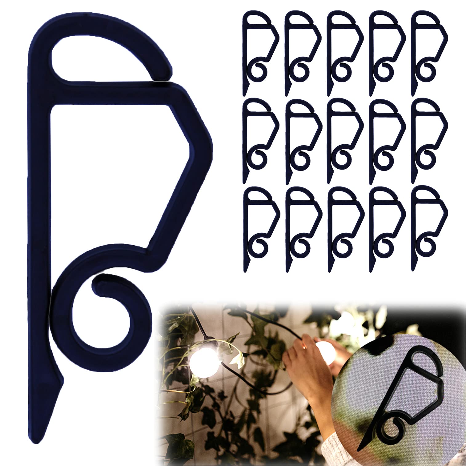 Amazon.com: Oruiiju 150Pcs Black Christmas Light Clip Weatherproof ...