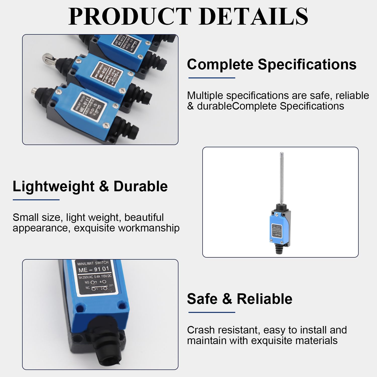 Snapklik.com : Flexible Coil Spring Rod Momentary Limit Switch 1NC+1NO ...