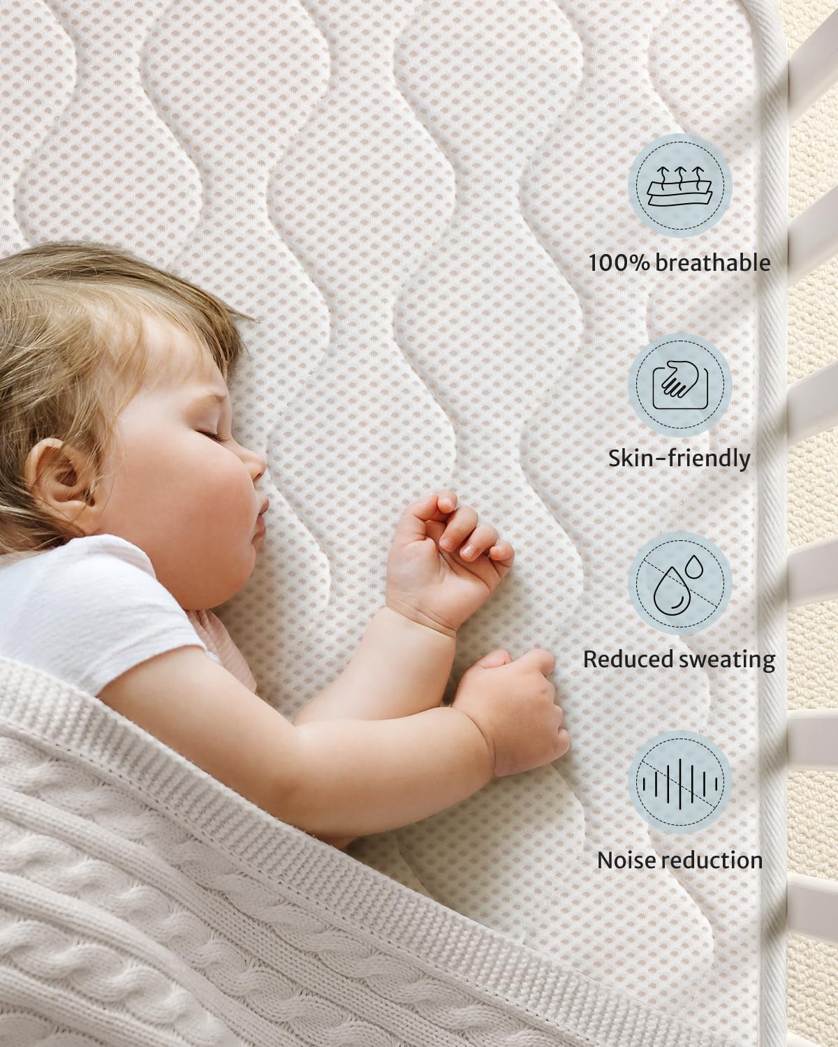Blissful Diary 100% Breathable Crib Mattress, Waterproof Machine ...