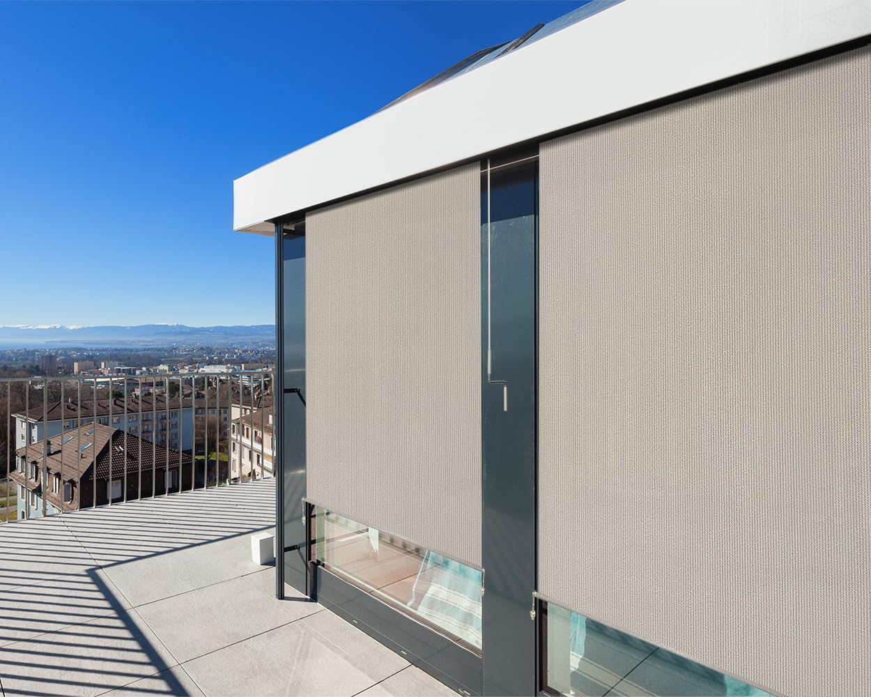 Amazon.com : SHADE SPRING Outdoor Roller Shade Exterior Cordless Patio ...