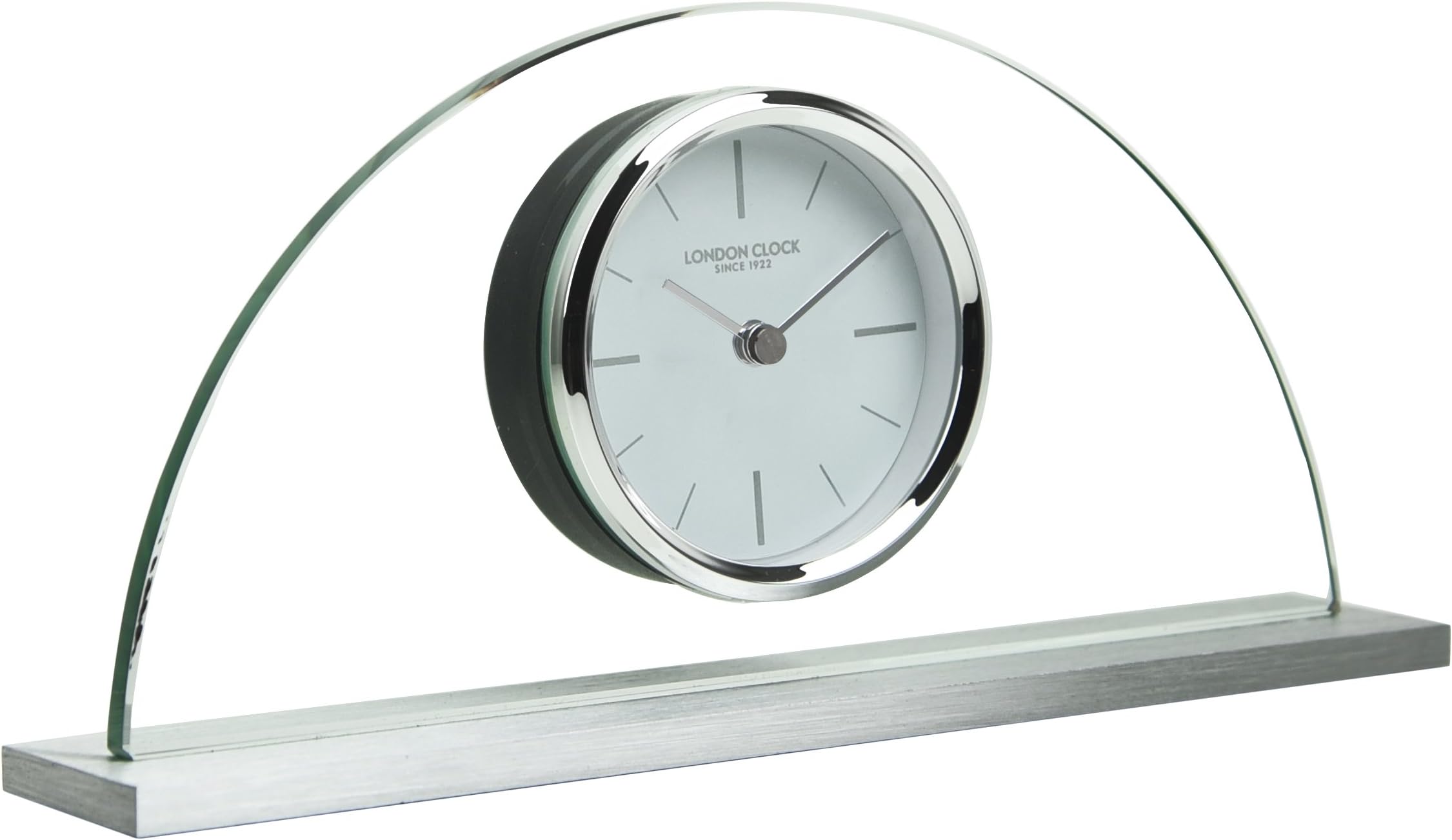 London Clock Silver Flat top Mantel Clock, 21 x 16.5 x 6cm : Amazon.co ...