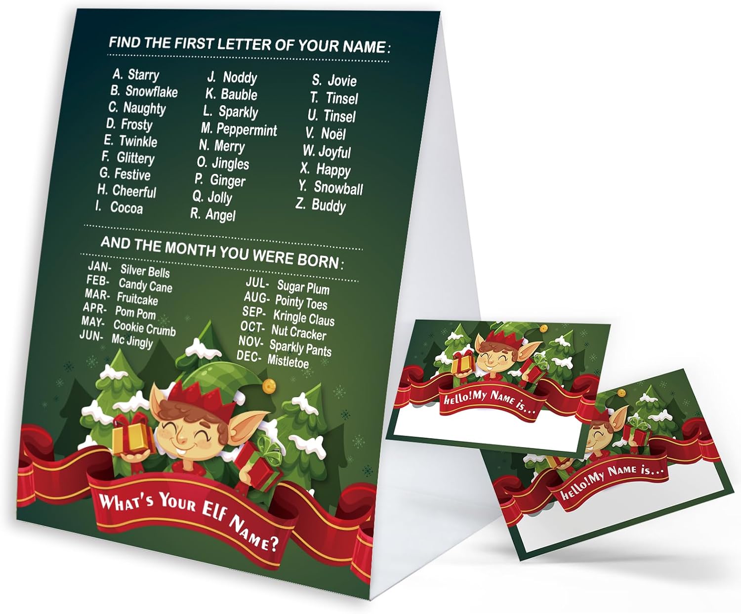Amazon.com: What's Your Elf Name Game For Christmas Party Activity ...