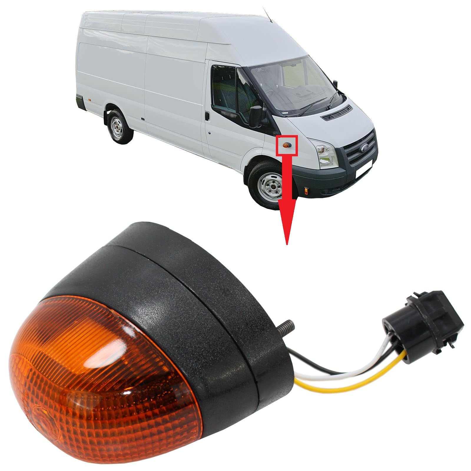 BIAREN Side Indicator Repeater Light Lamp Front Right For Ford Transit ...