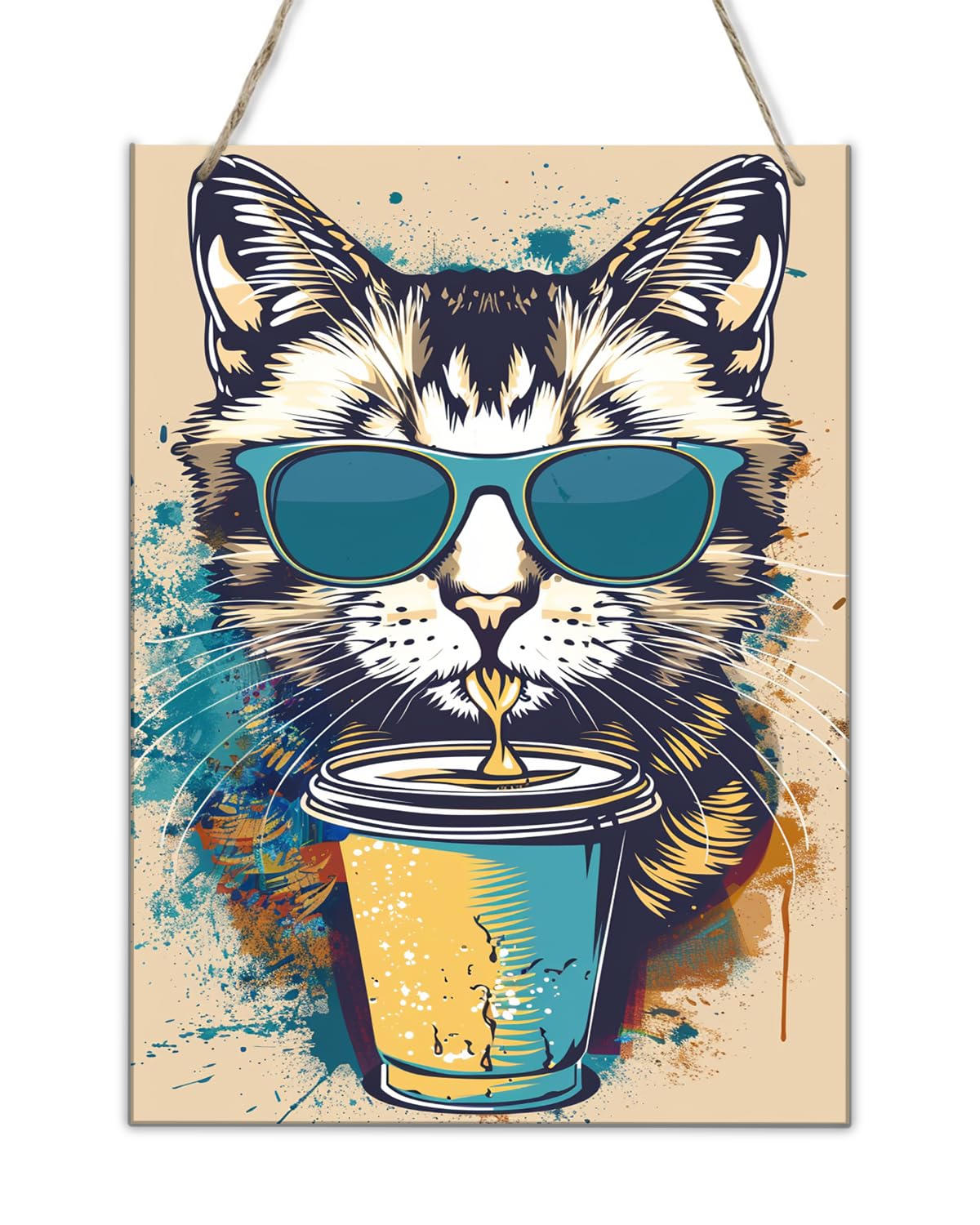 Cat Funny Wood Signs Cat Wood Sign Cat Welcome Wall Hanging Decor