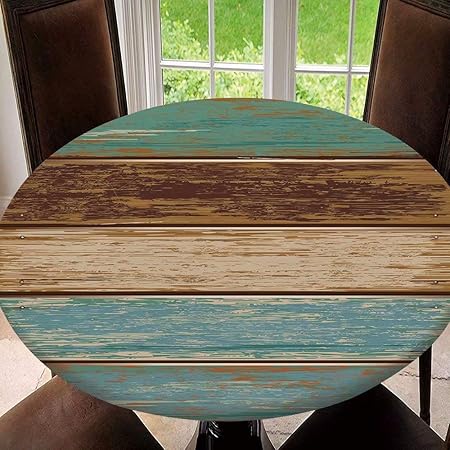 Amazon.com: Eiuflka Farmhouse Round Tablecloth Wood Texture Tablecloths ...