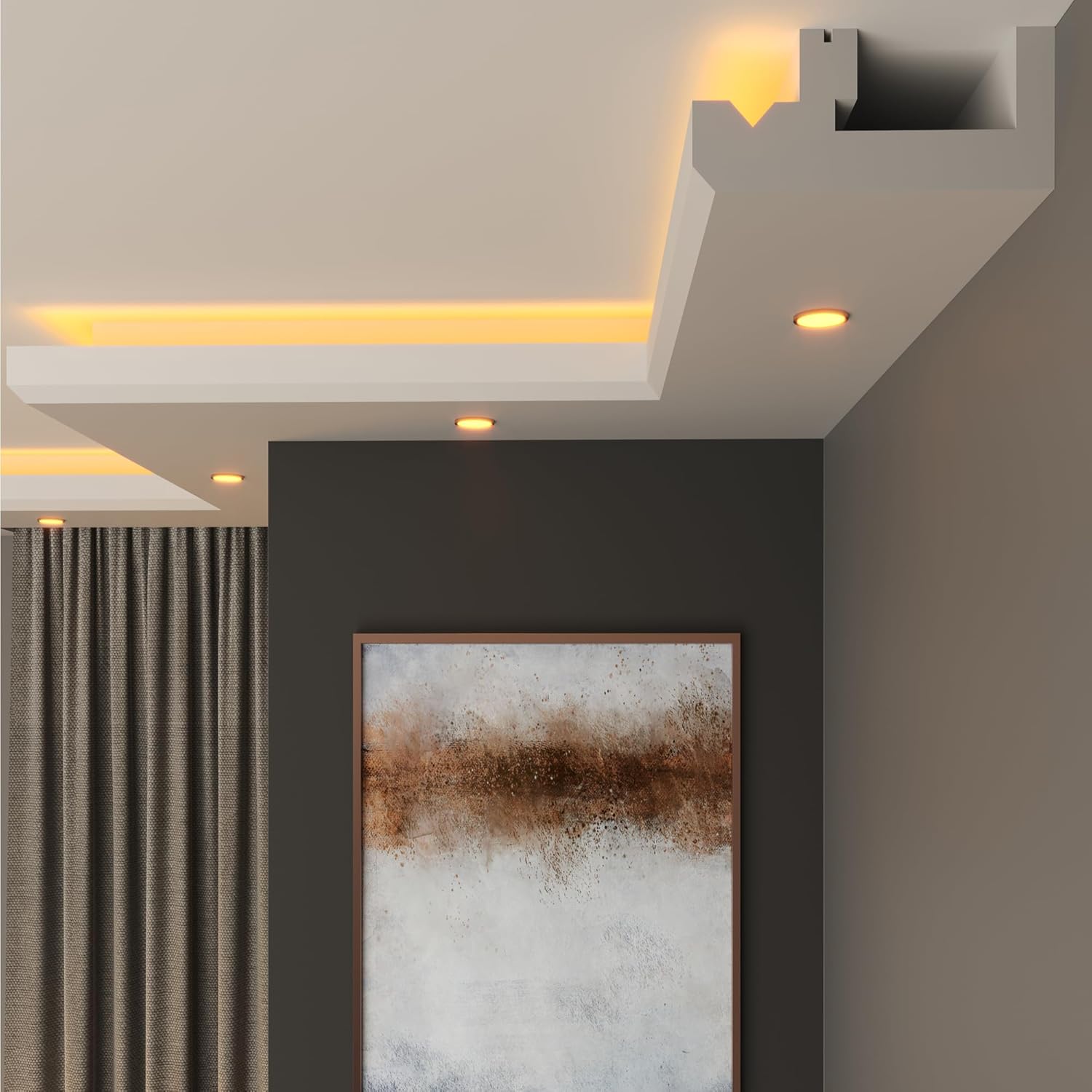 FAST DECOR Premium XPS LED Coving for Ceilings, Lightweight Decorative ...