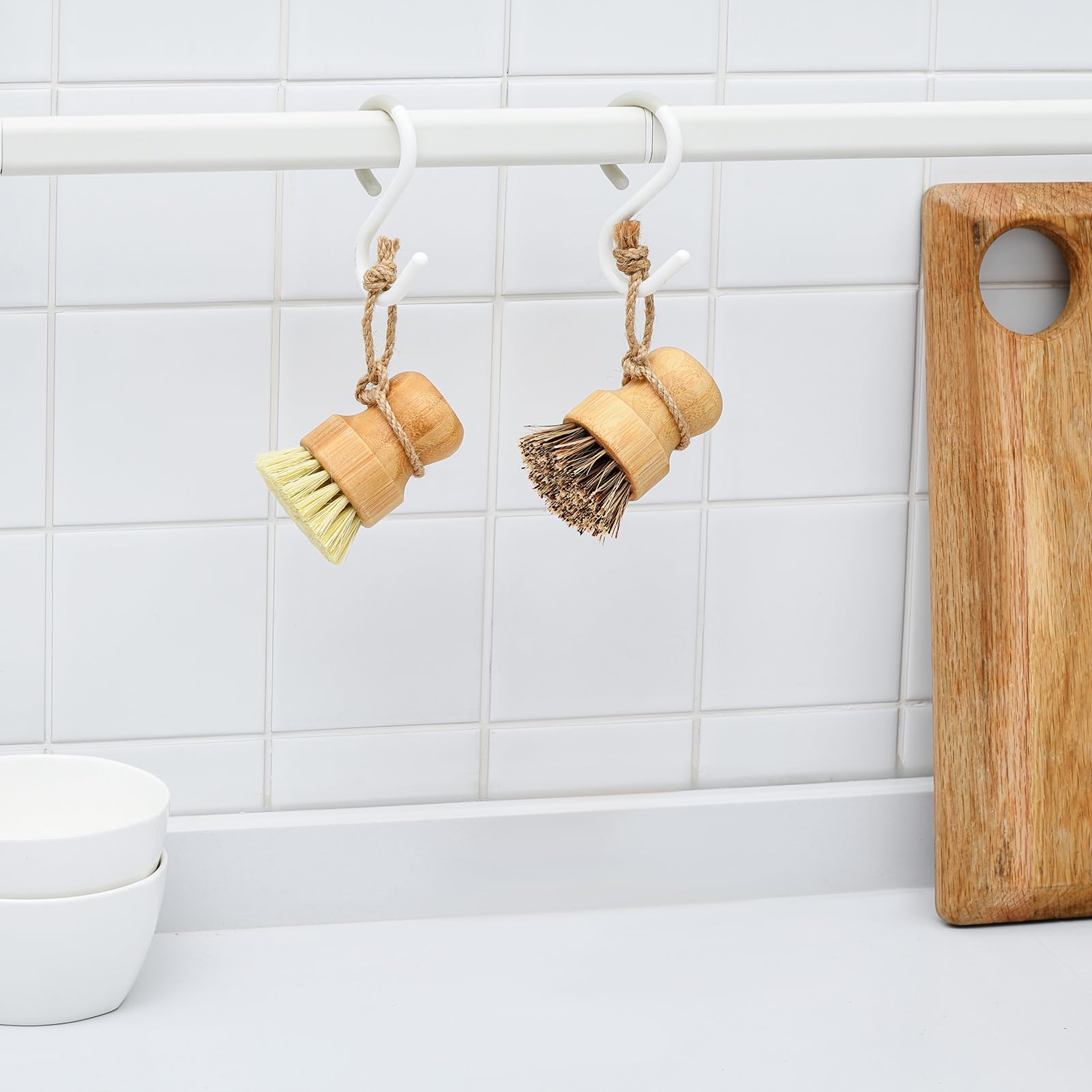 Snapklik.com : Bamboo Dish Scrub Brushes, Kitchen Wooden Cleaning ...