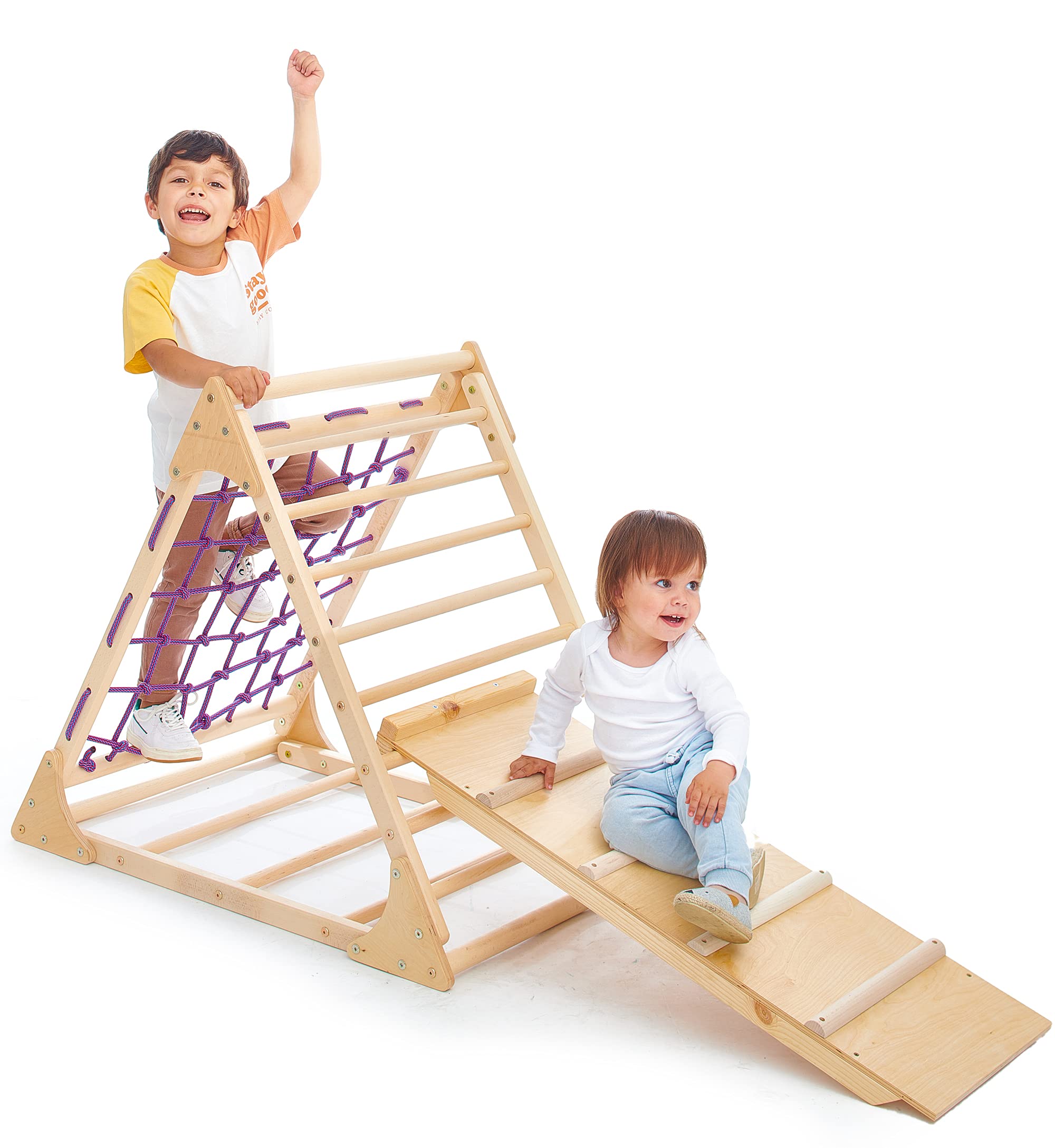 Buy WEDANTA Triangle Climber with Ramp - Premium Wooden Climbing ...