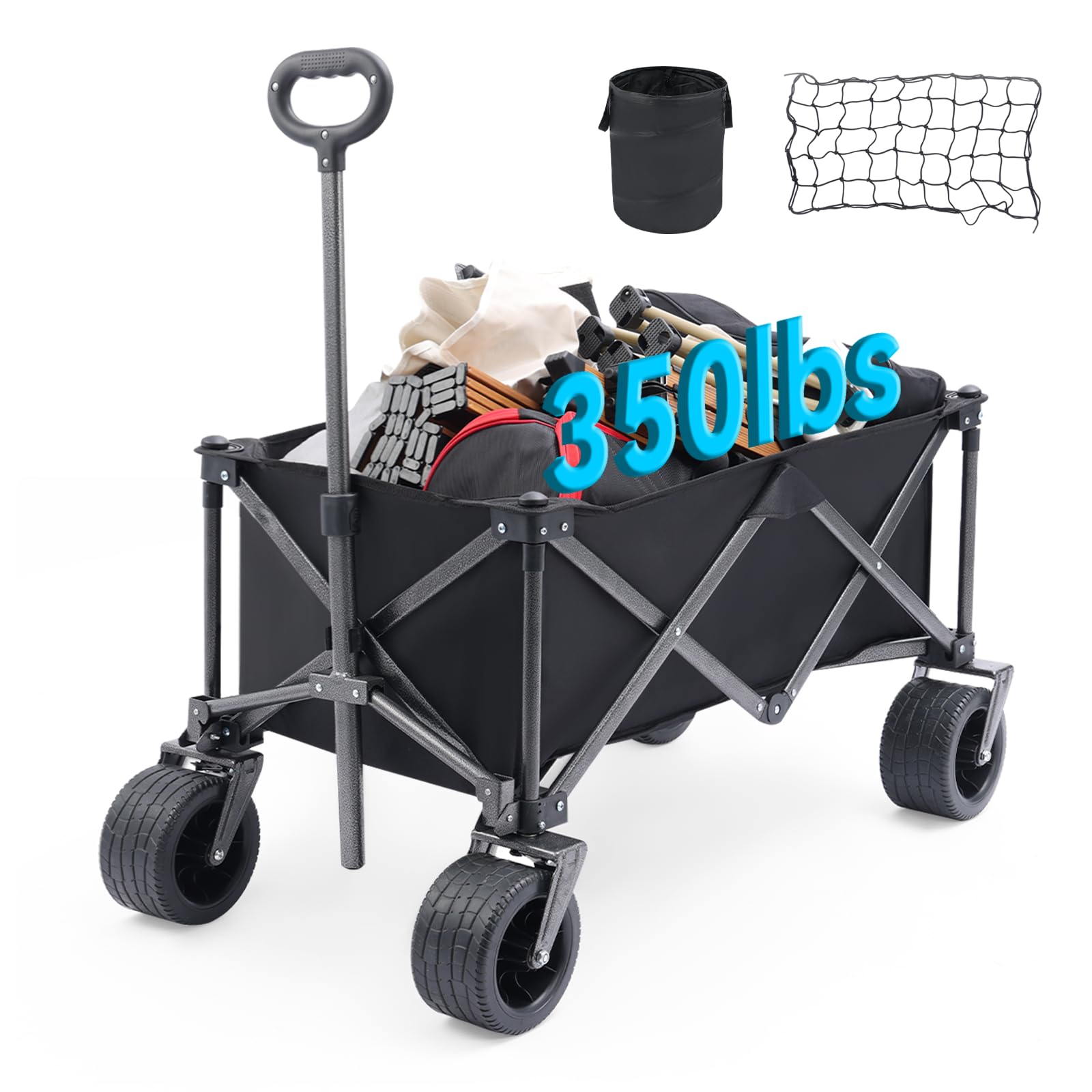 Amazon.com: Collapsible Folding Utility Wagon,Heavy Duty Folding Wagon ...