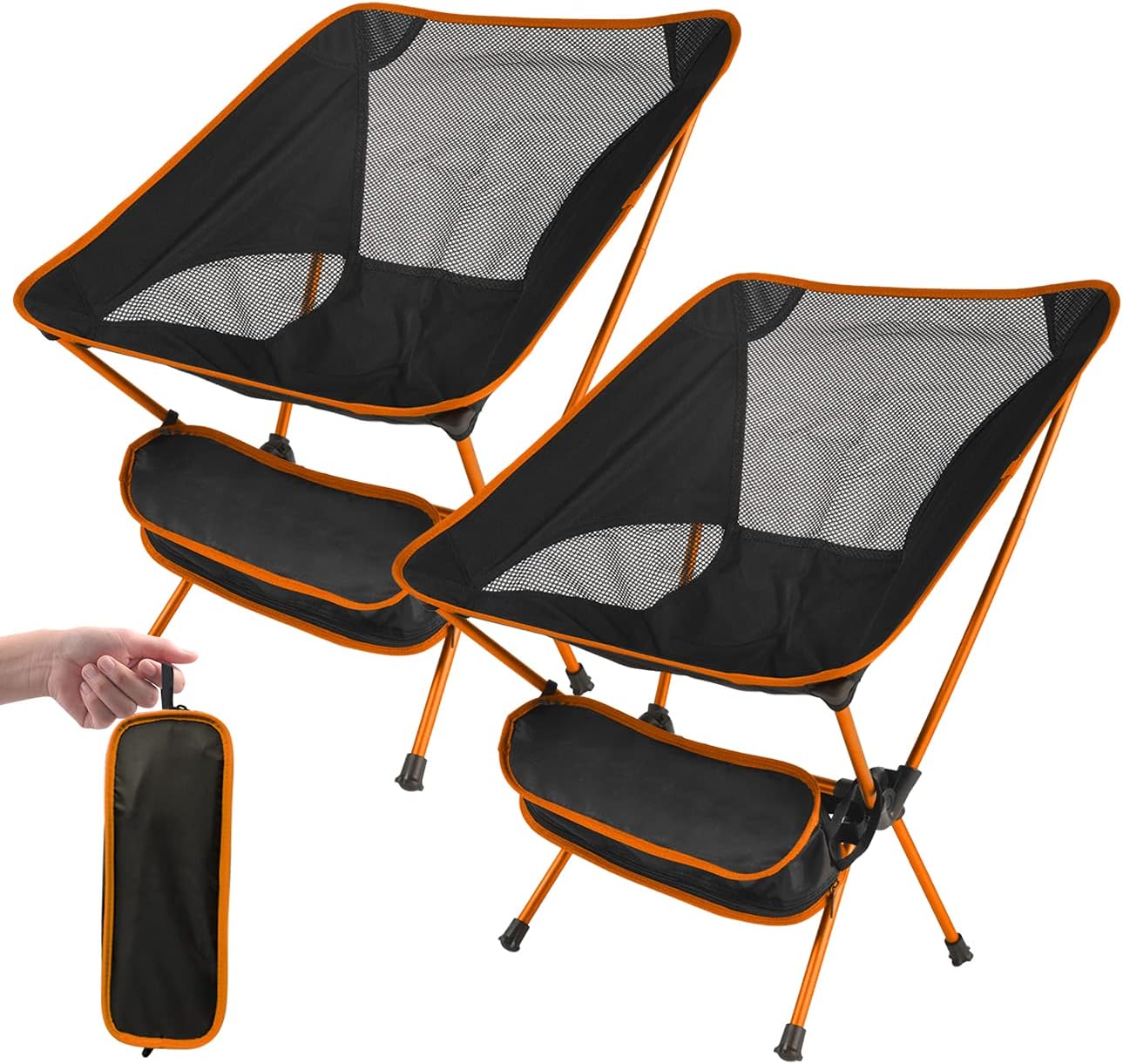 SOPPY [2 Pack] Ultra Lightweight Folding Camping Chair, Portable ...