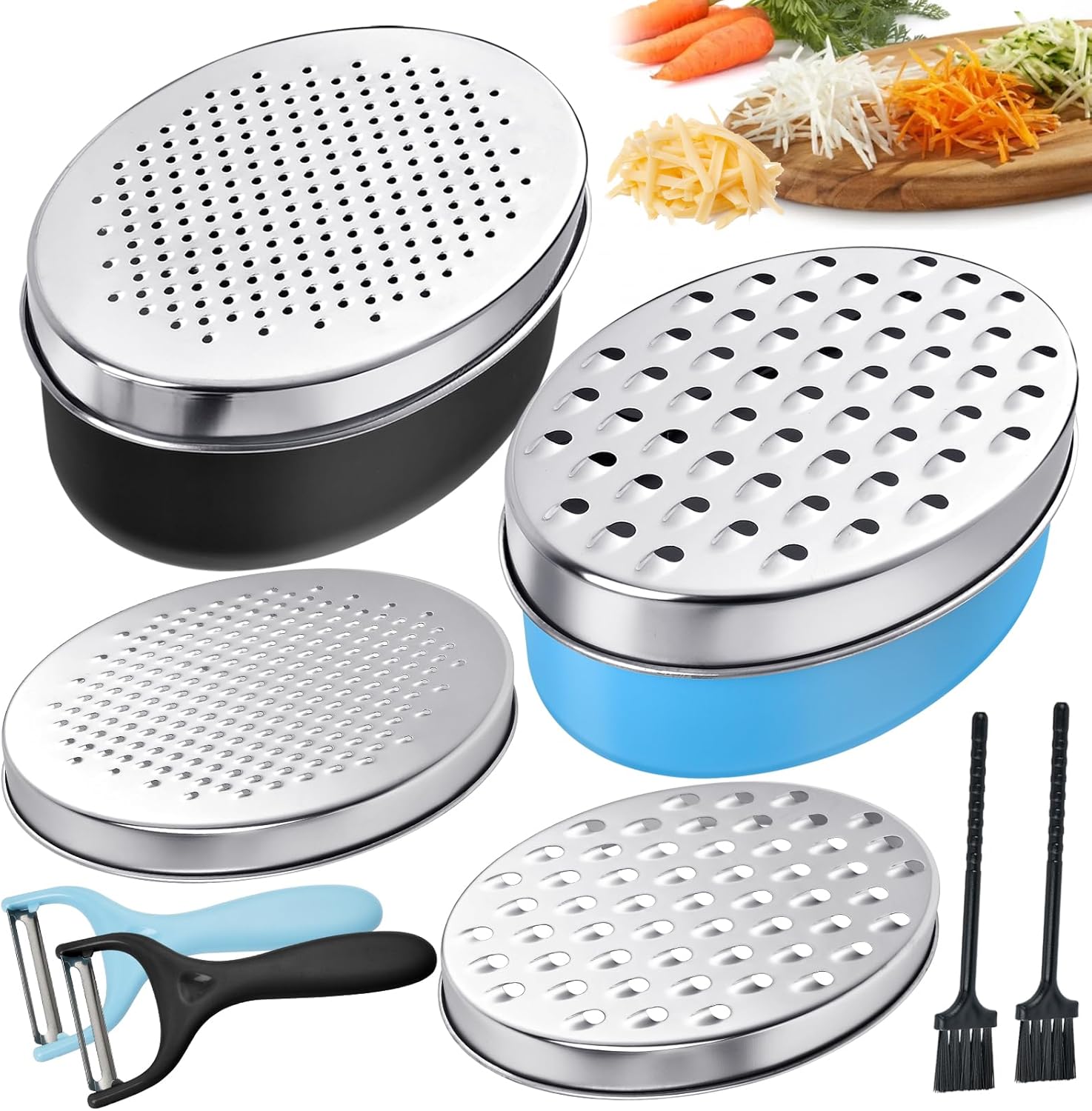 Amazon.com: Worldity 2Pcs Cheese Grater, Stainless Steel Zester Grater ...