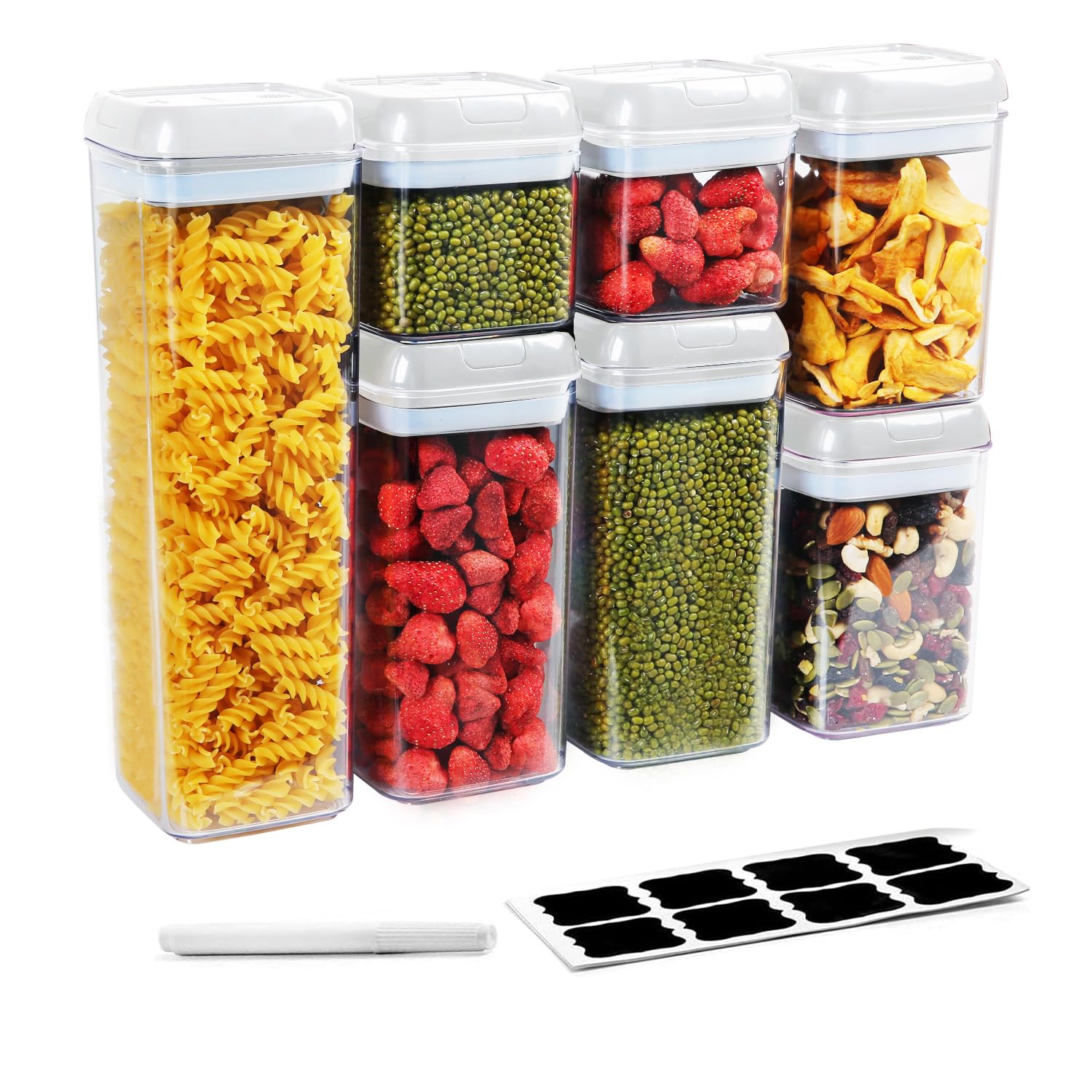 OMNISAFE Seasonin Storage Container Set, 7Pcs Kitchen & Pantry ...