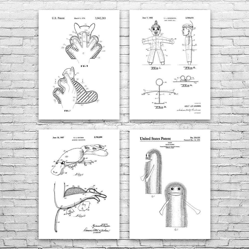 Amazon.com: Hand Puppet Patent Posters Set of 4 (13x19), Puppeteer Gift ...