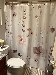 Amazon.com: WITHLOC Shower Curtain Watercolor Flower Shower Curtain Sets - Spring Sage Green ...