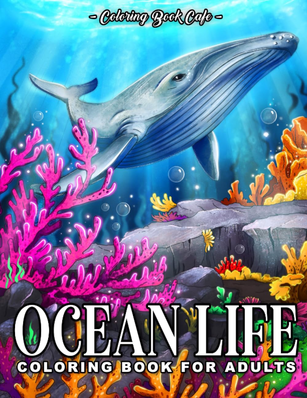 Ocean Life Coloring Book for Adults: Beautiful Ocean Wildlife Designs ...