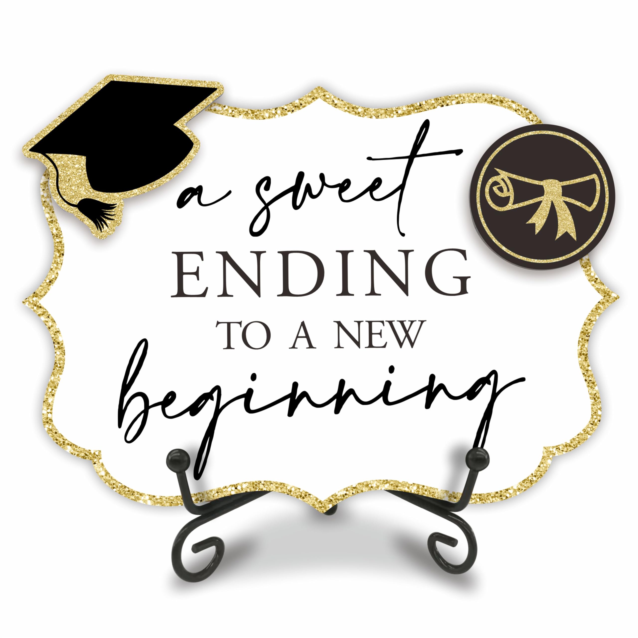 Amazon.com: A Sweet Ending To A New Beginning - Graduation Wooden ...
