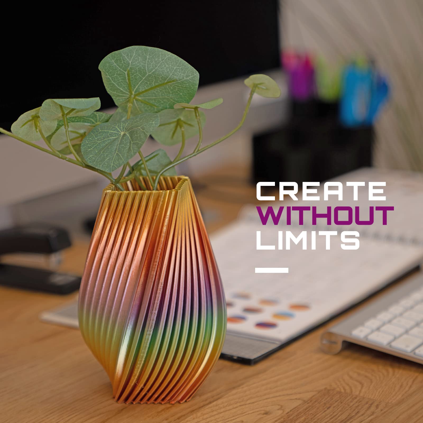 Snapklik.com : HATCHBOX 1.75mm Multicolored Light Rainbow PLA 3D ...