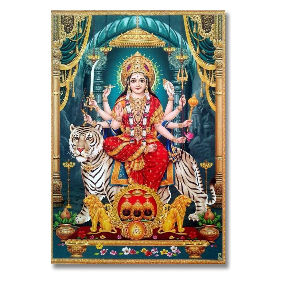 Durga Maa | Hindu Goddess Posters for Wall | A3 and A4 sizes | 400 GSM ...