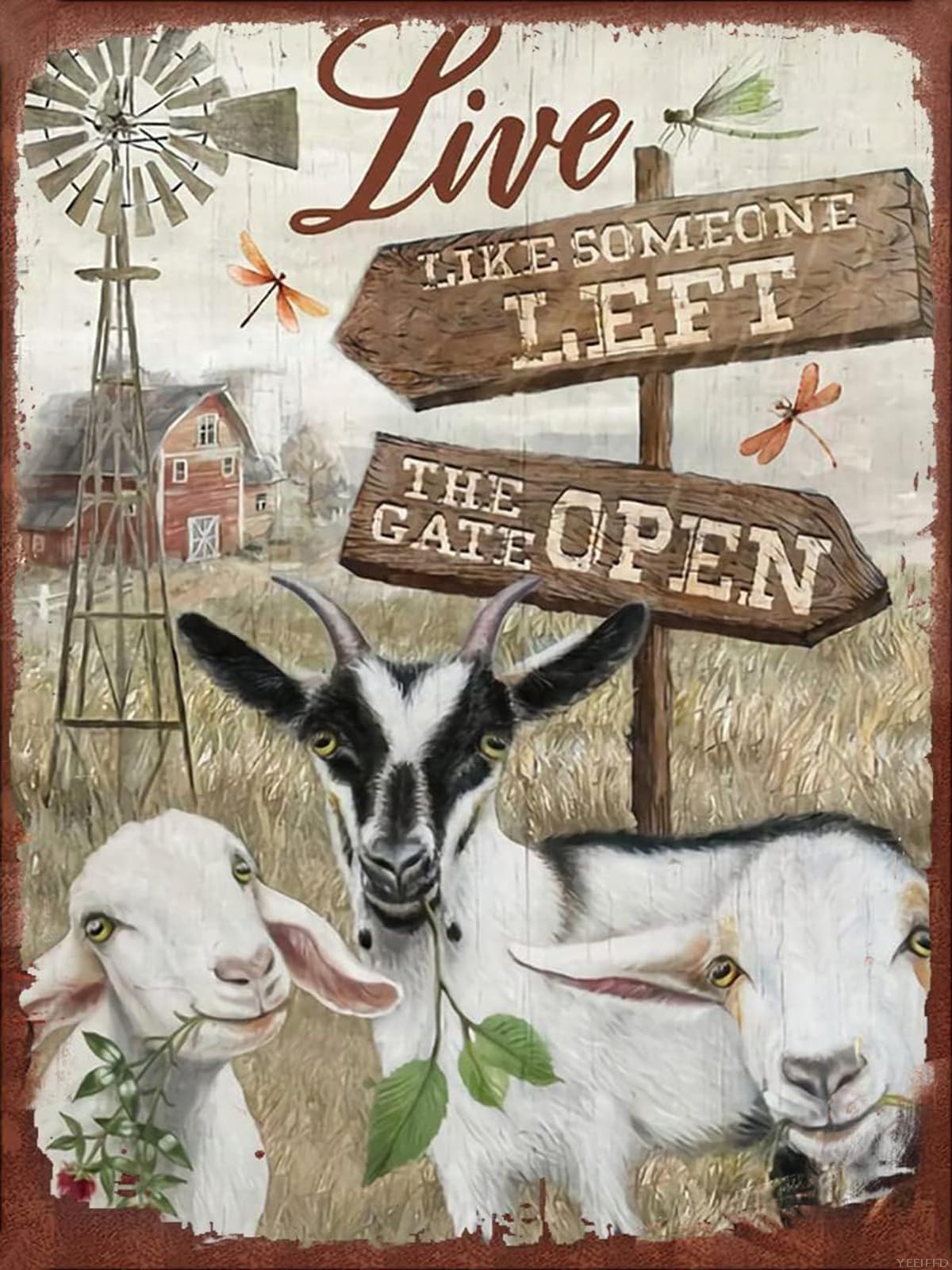 Amazon.com: YEEIFFD 5D Diamond Painting Live Like Someone Left The Gate ...