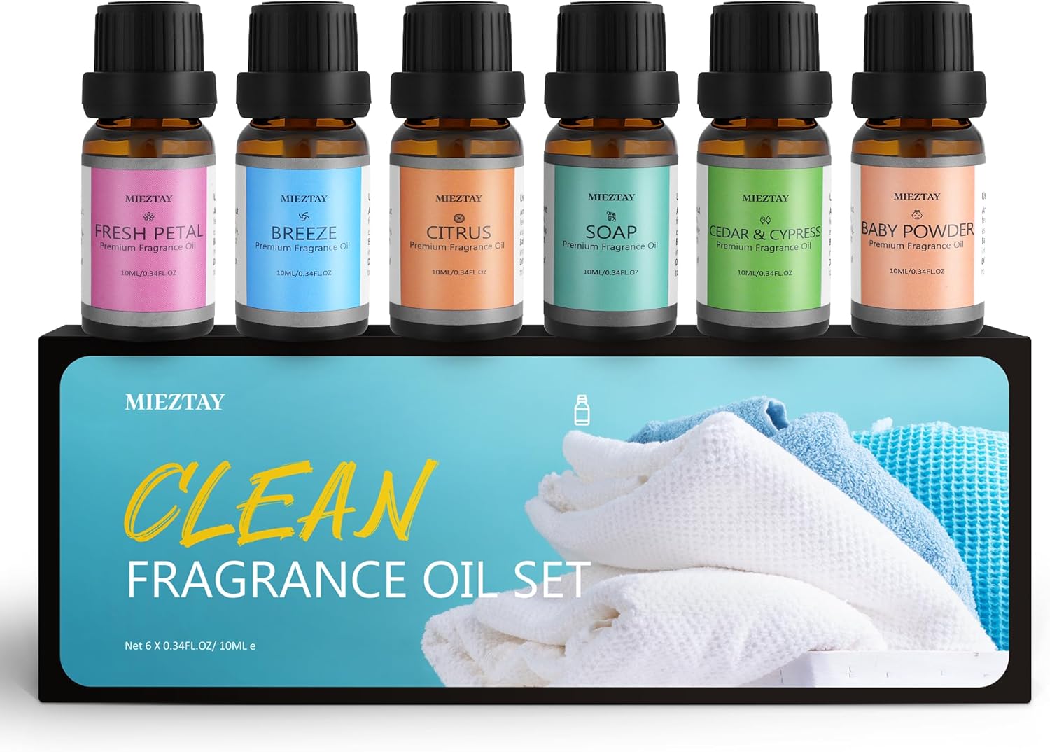Amazon.com: Clean Essential Oils Set - 6x10ML Fragrance Oil for ...