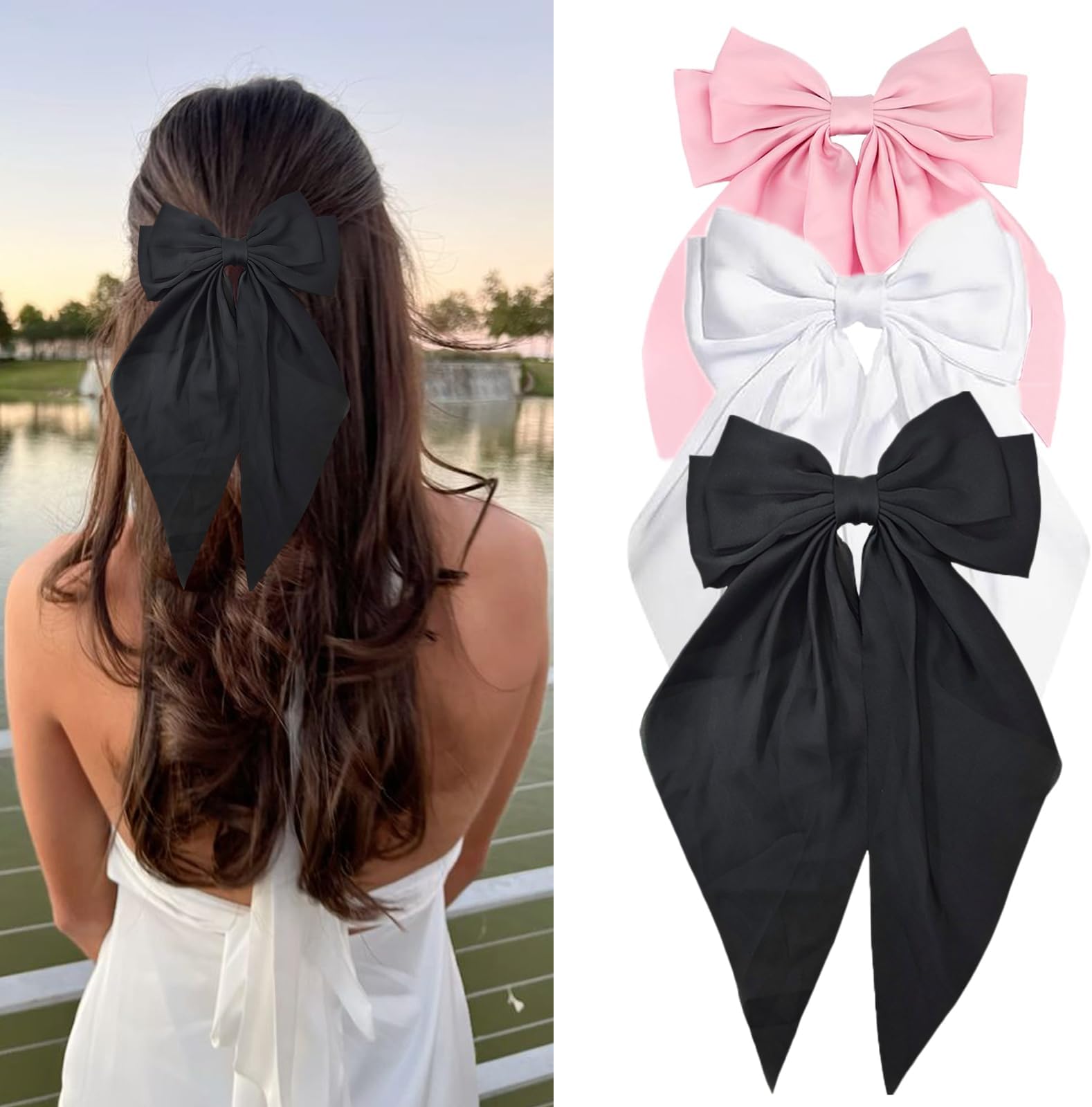 Amazon.com : YosaiHom Hair Bows for Women, Bow Hair Ribbons for Girls ...