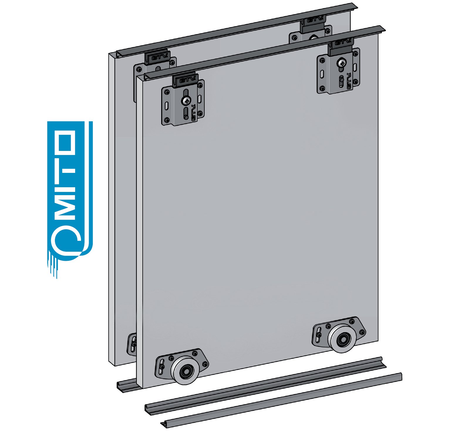 Wardrobe Sliding Door Track Gear System Kit - MITO - 2000mm, 2500mm or ...