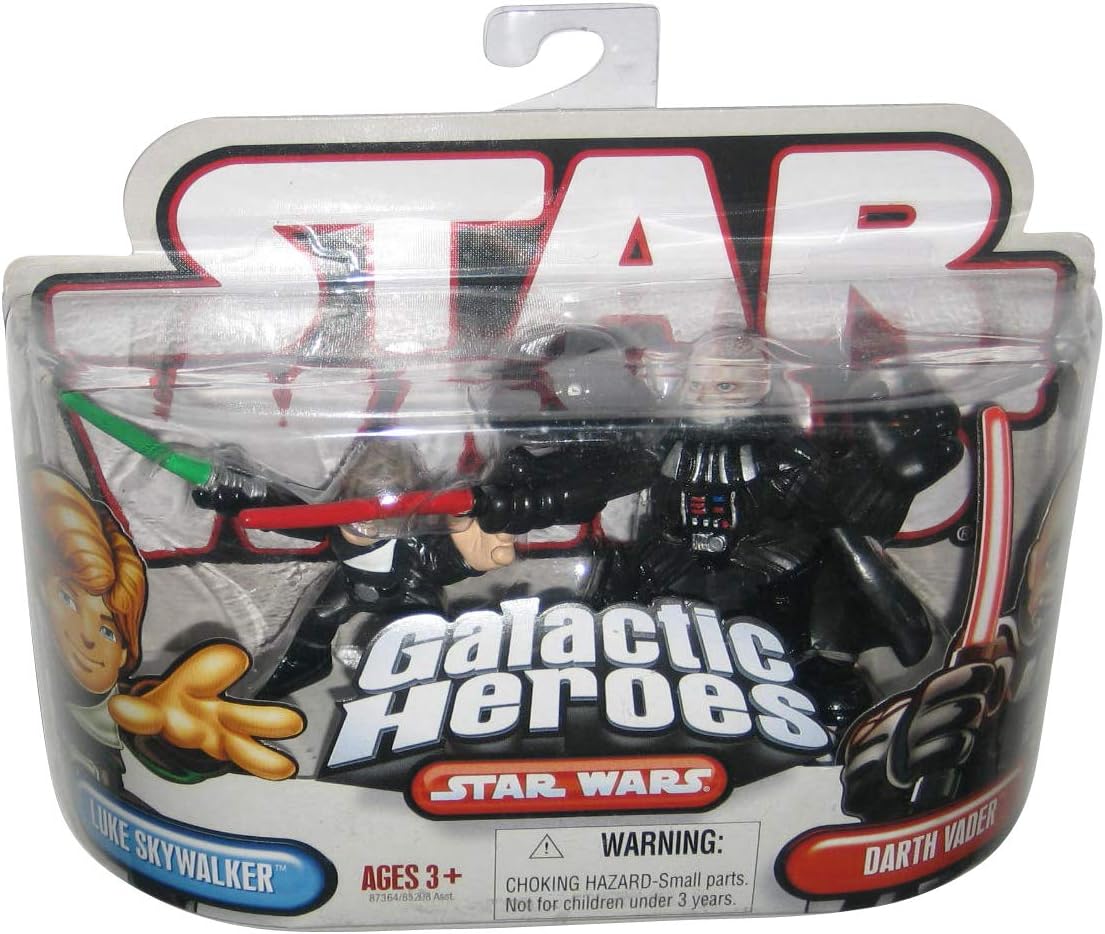 Amazon.com: Hasbro Star Wars Galactic Heroes Luke Skywalker & Darth ...