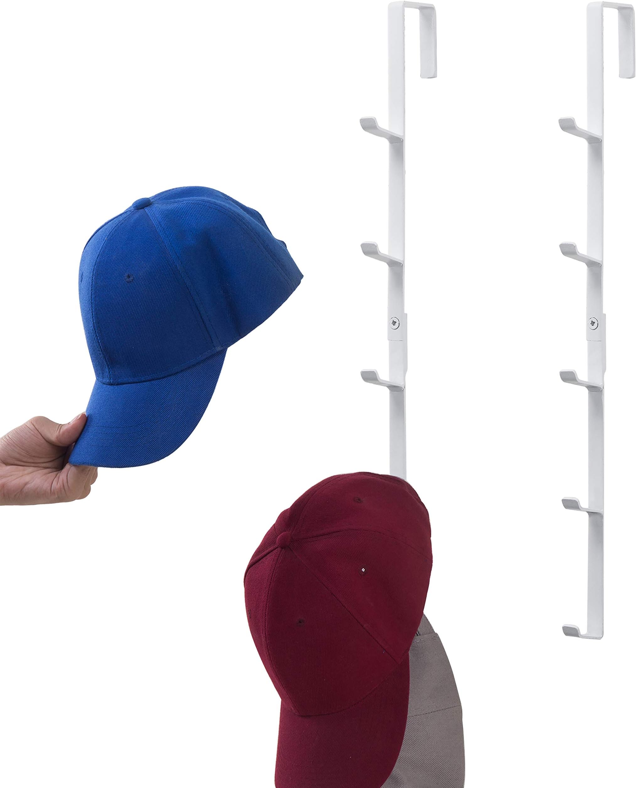 Amazon.com: Modern White Metal Over-The-Door Hat Storage Rack/Display ...