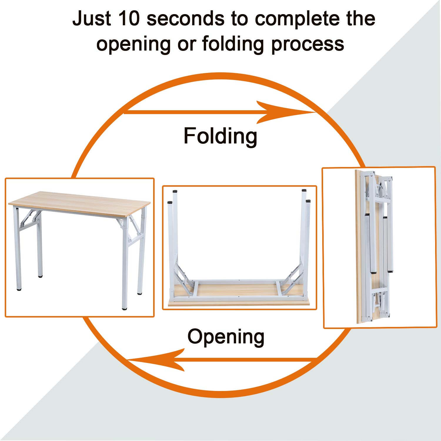 Buy Hironpal Folding Computer Desk Home Office Table Foldable Study ...