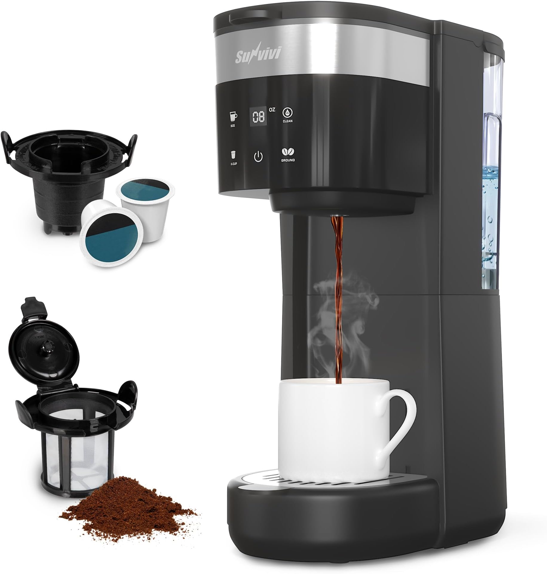 Amazon.com: SHARDOR Single Serve Coffee Maker, Hot and Iced Coffee Machine for K Cup Pods ...