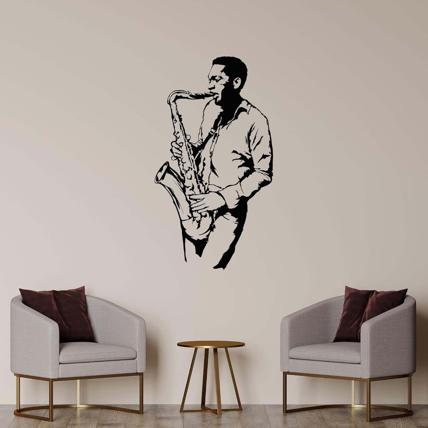 Amazon.com: Vinyl Wall Decal Saxophone Player Jazz Club Musician Black ...