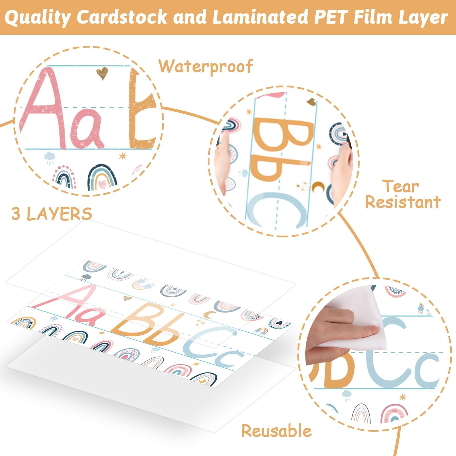 Snapklik.com : Gisgfim 12 Pieces Alphabet Bulletin Board Strips Set ...