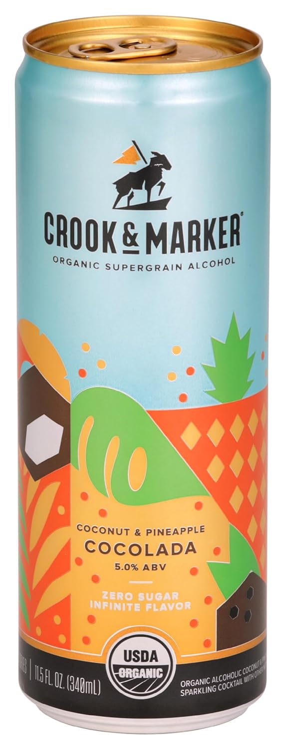 Amazon.com: CROOK & MARKER Organic Pineapple Coconut Hard Seltzer Sgl ...
