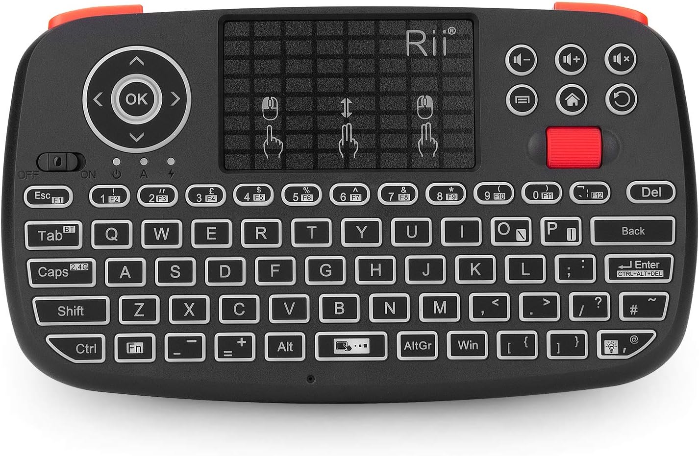 New Dual Mode Wireless Multimedia Keyboard with Touchpad Mouse Rii I4 ...