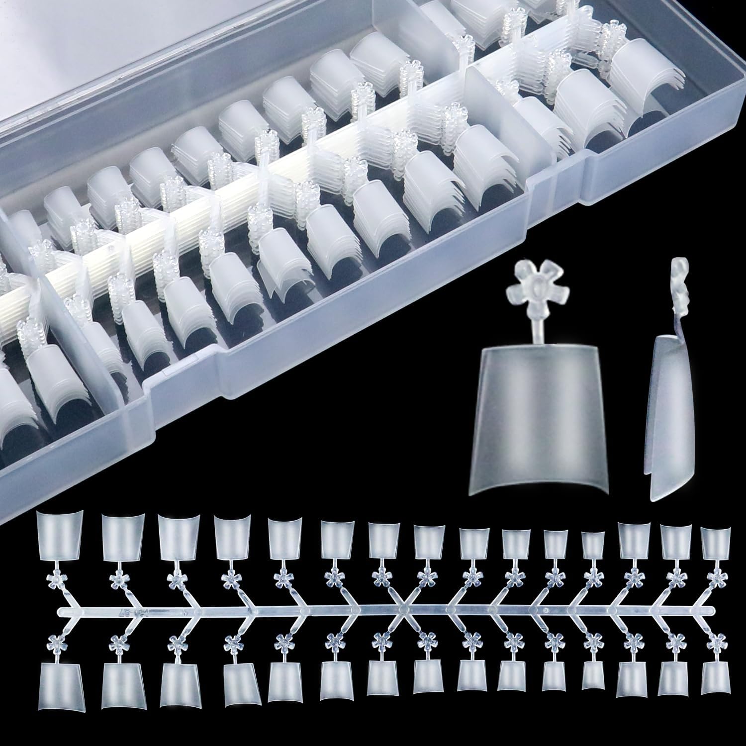 Amazon.com: 300PCS Short Coffin Nail Tips, Half Cover No C Curve Nail ...