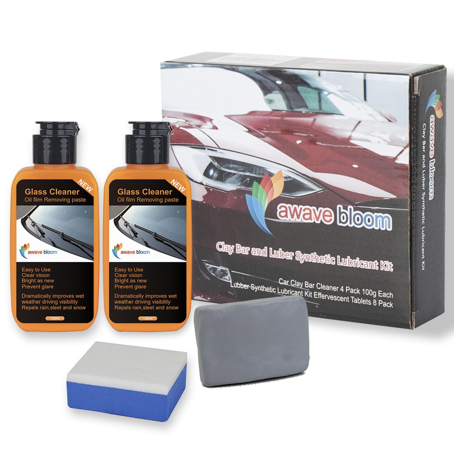 Amazon.com: Car Clay Bar Auto Detailing 8 Pack and 130ml x 2 Bottles of ...