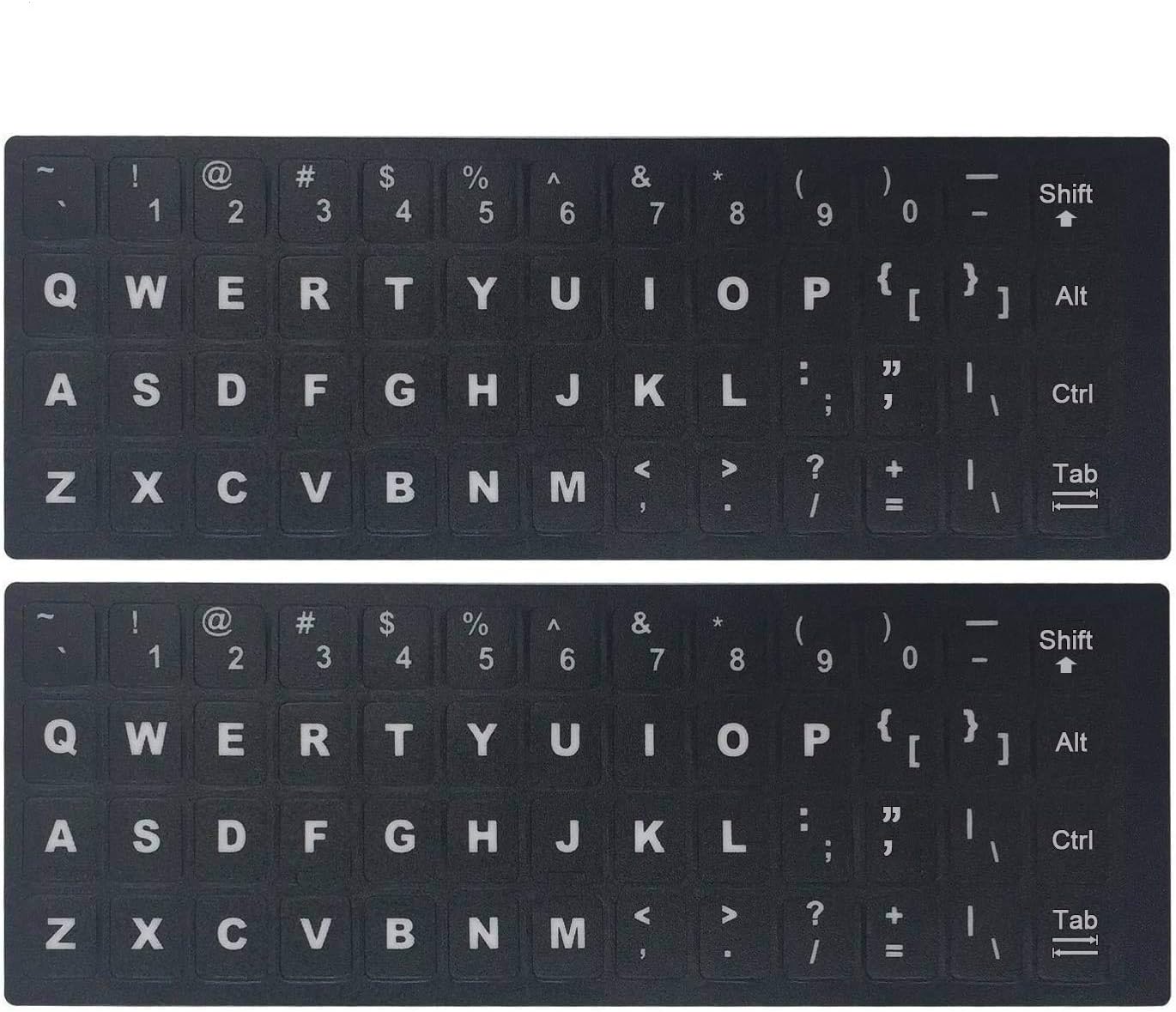 Amazon.com: 2PCS Universal English Keyboard Stickers, Matte Replacement ...