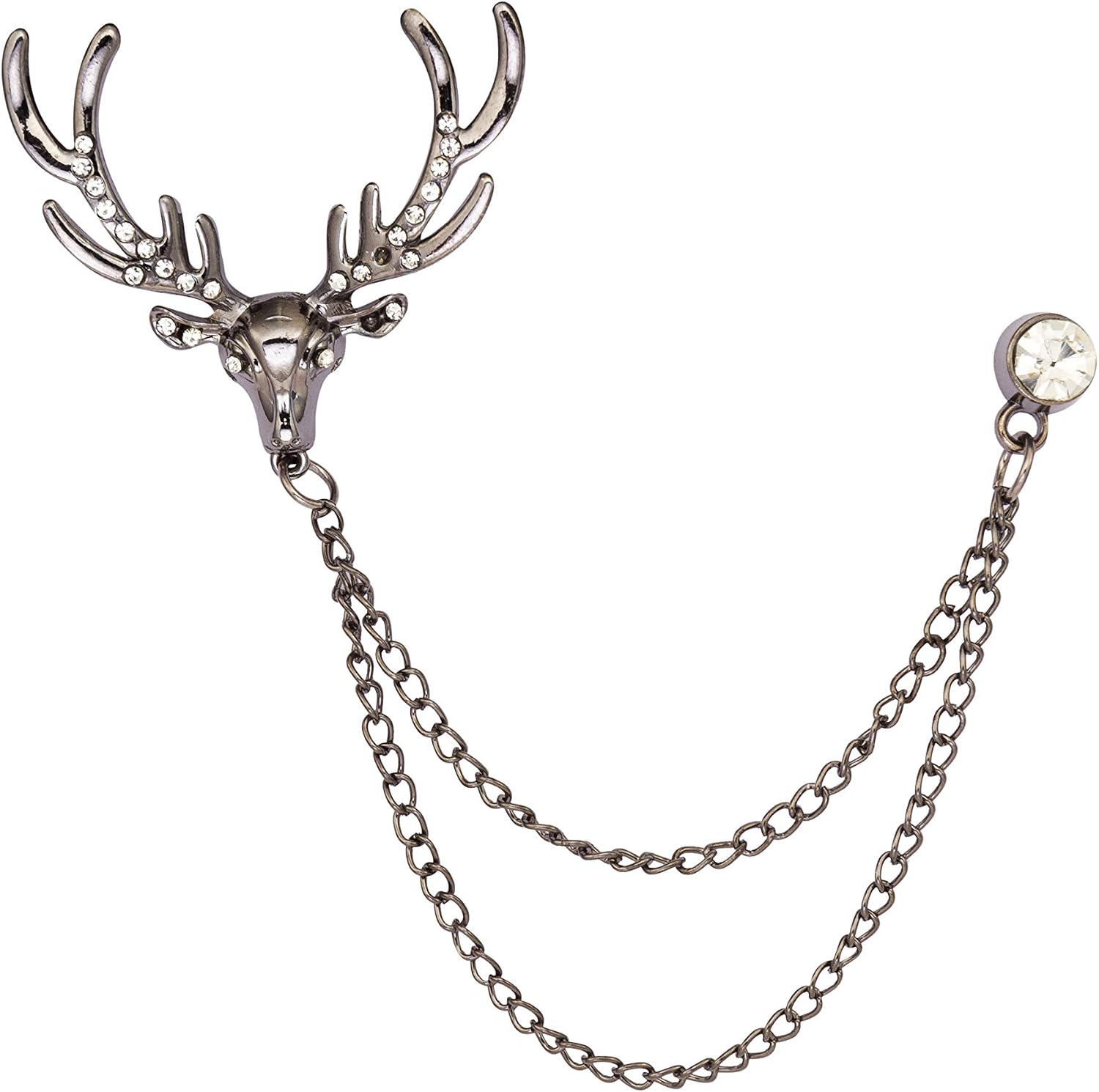 Amazon.com: Knighthood Gun Metal Crystal Detailing Reindeer Head With ...