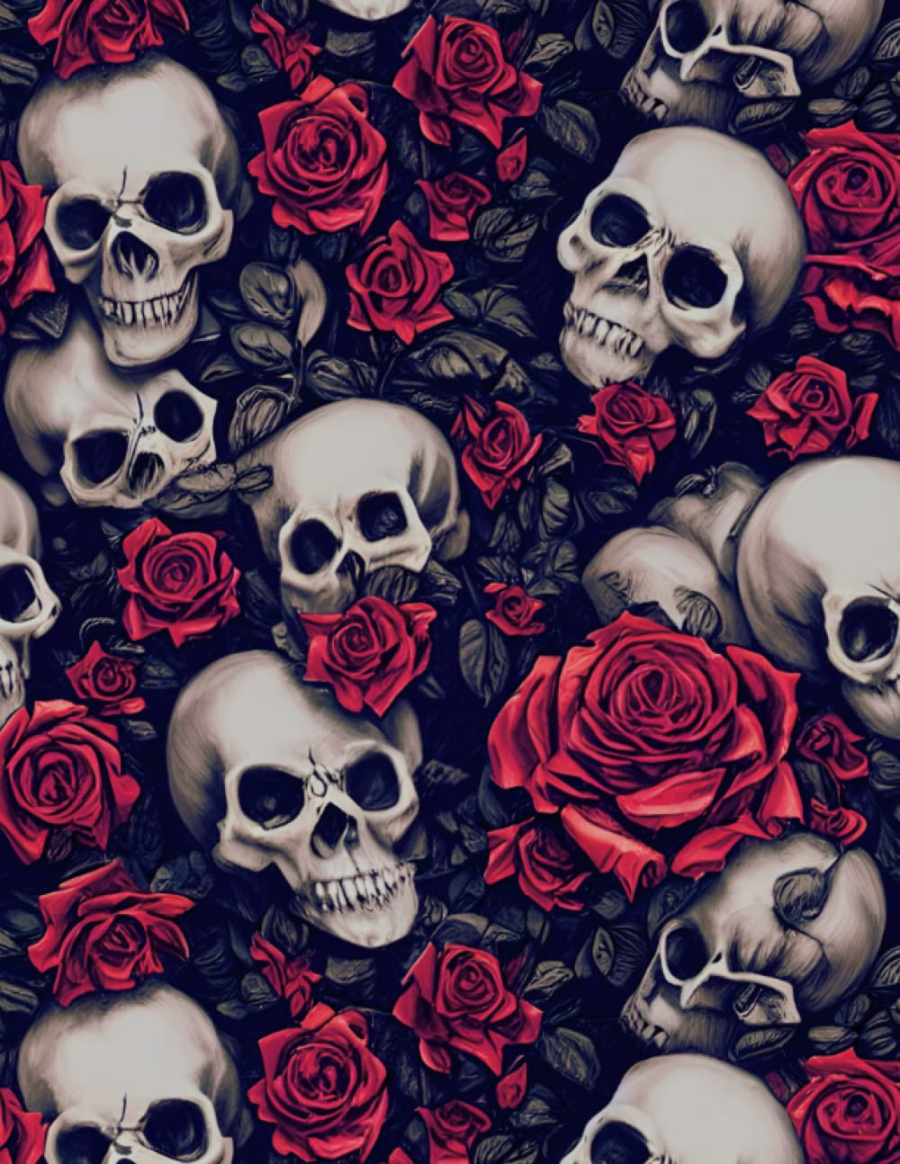 Gothic Skulls and Red Roses Notebook | College Ruled Notebook | Gothic ...