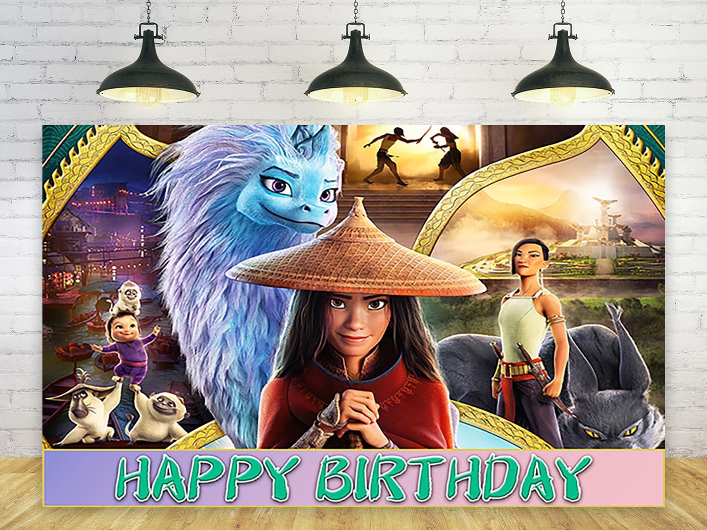 Amazon.com : Blue Dragon Backdrop for Birthday Party Decorations Raya ...