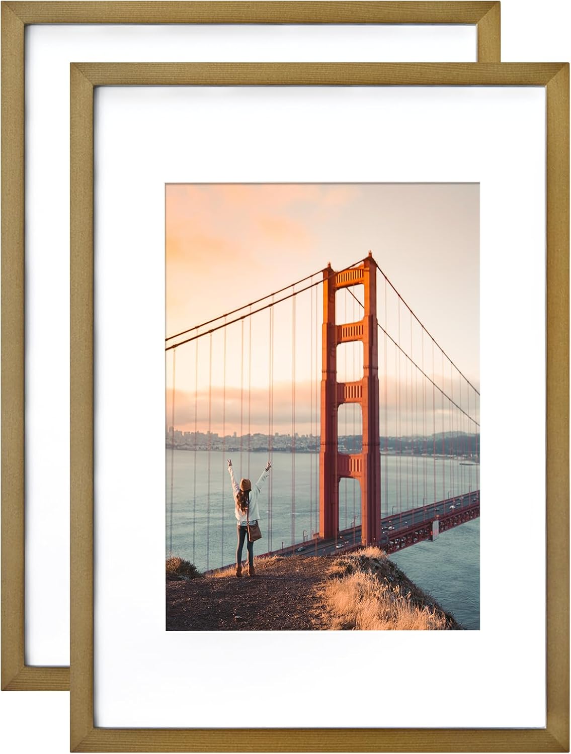 Amazon.com - KINLINK A2 Picture Frames Brown, Wood Frames with Acrylic ...