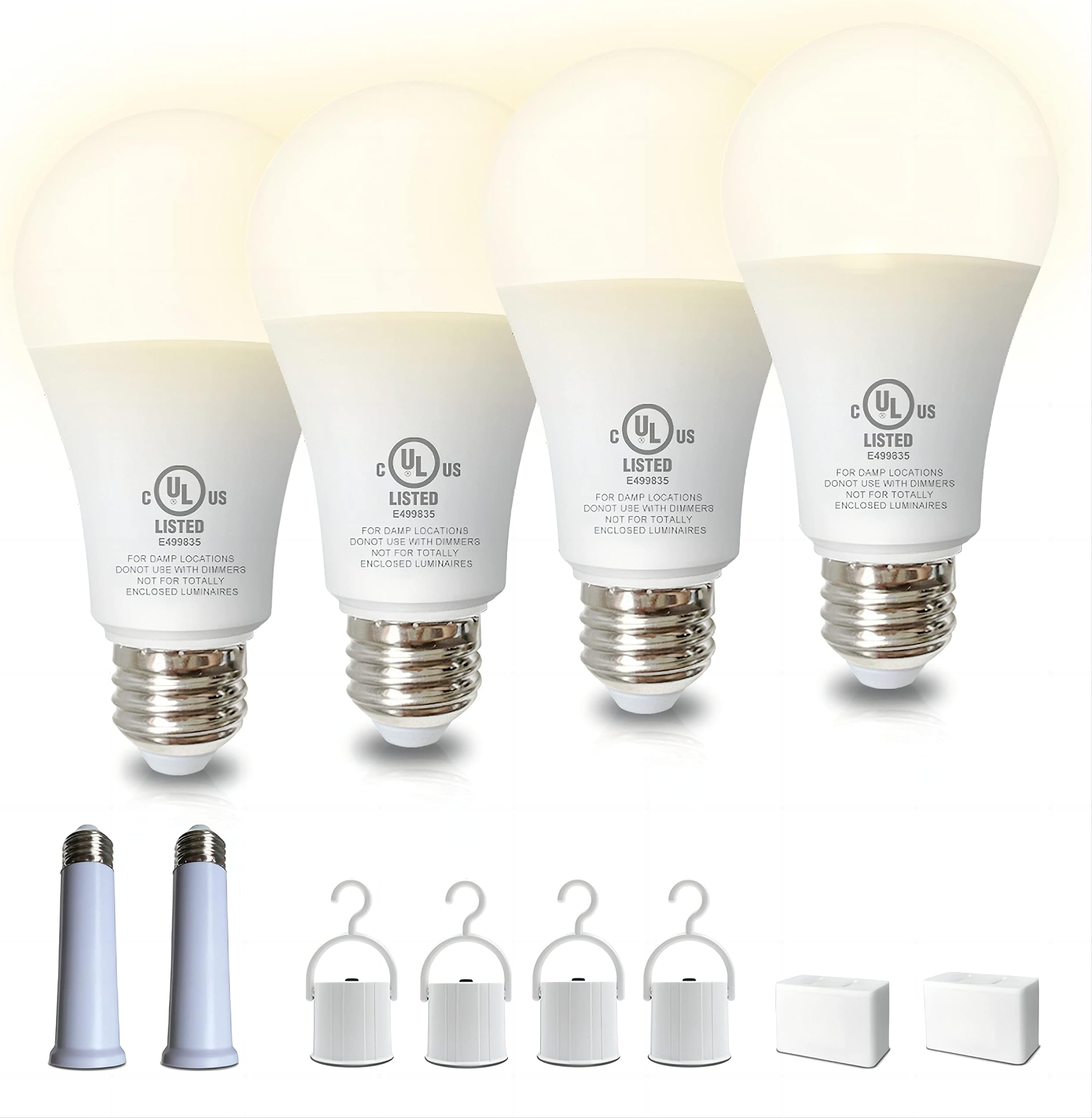 Laborate Lighting 9-Watt Warm White LED Emergency Light Bulb, 4 Count ...