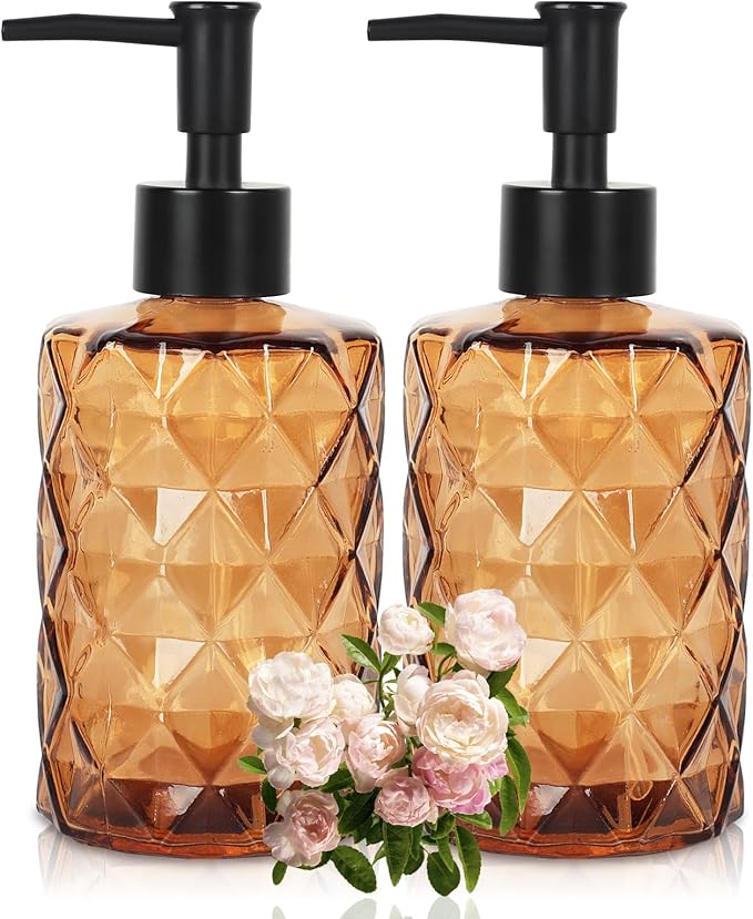 Amazon.com: Ulable Dark Brown Glass Soap Dispenser with Pump, 12oz ...